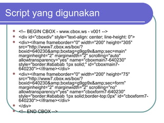 Cara membuat cbox di blogspot | PPT