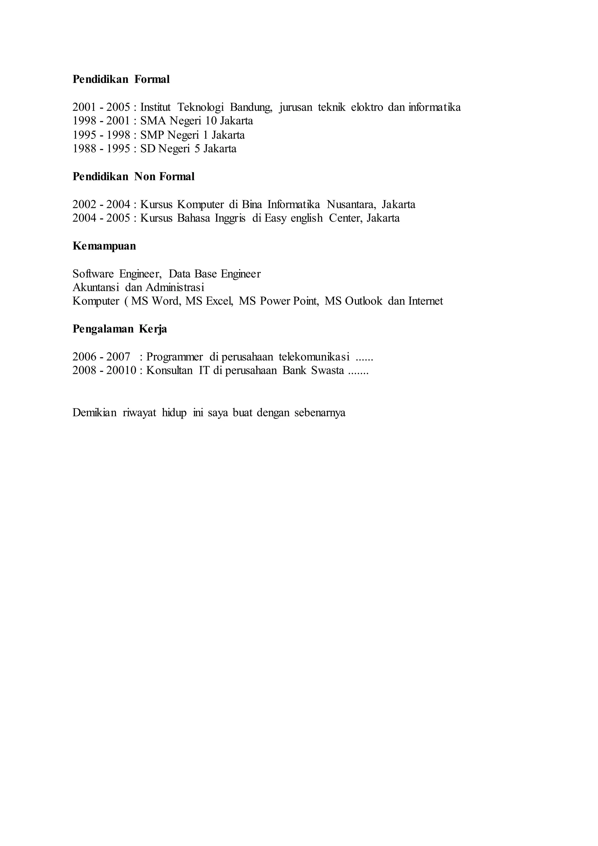 Cara membuat cv | DOCX