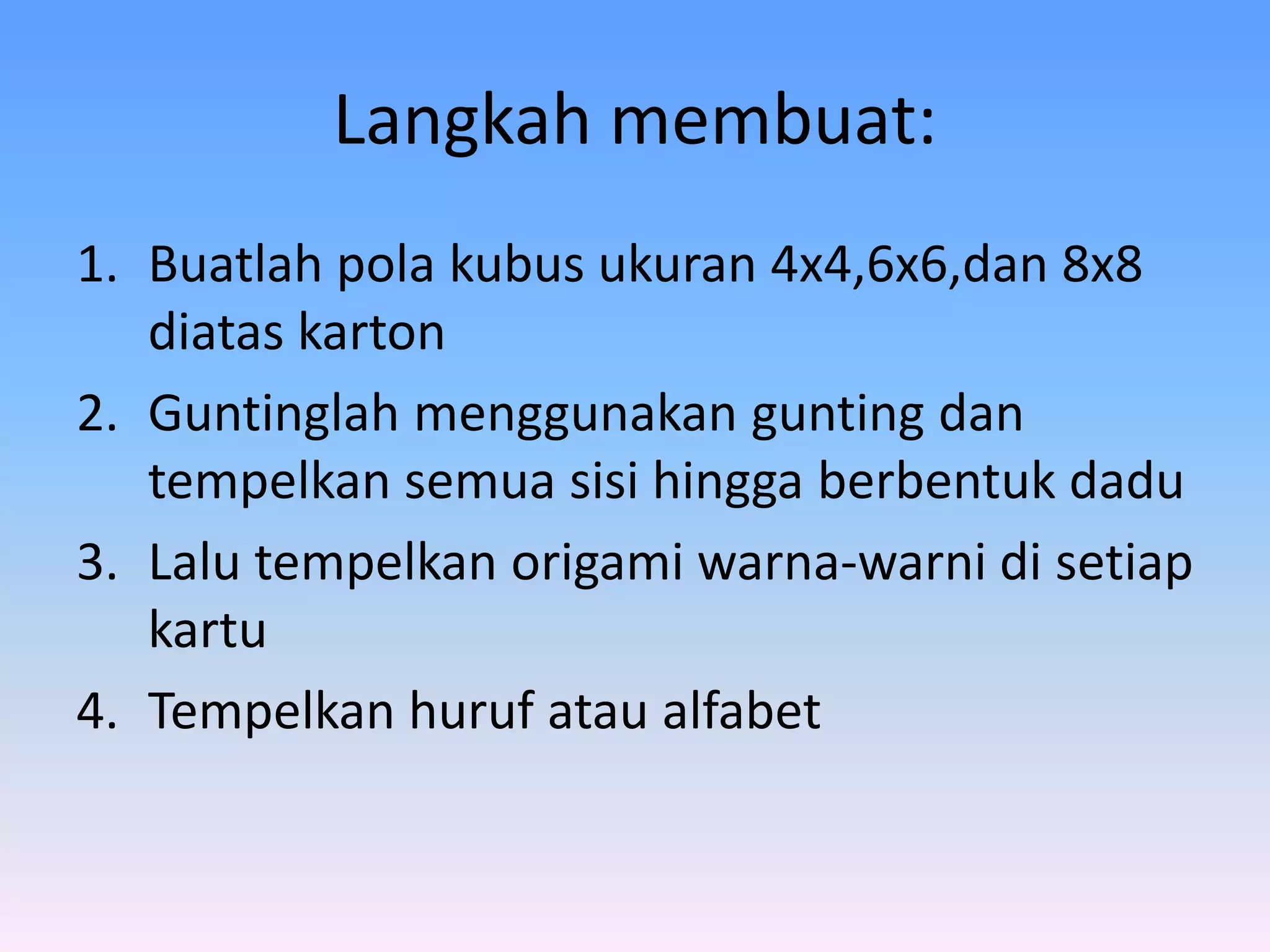 Cara membuat dadu | PPTX