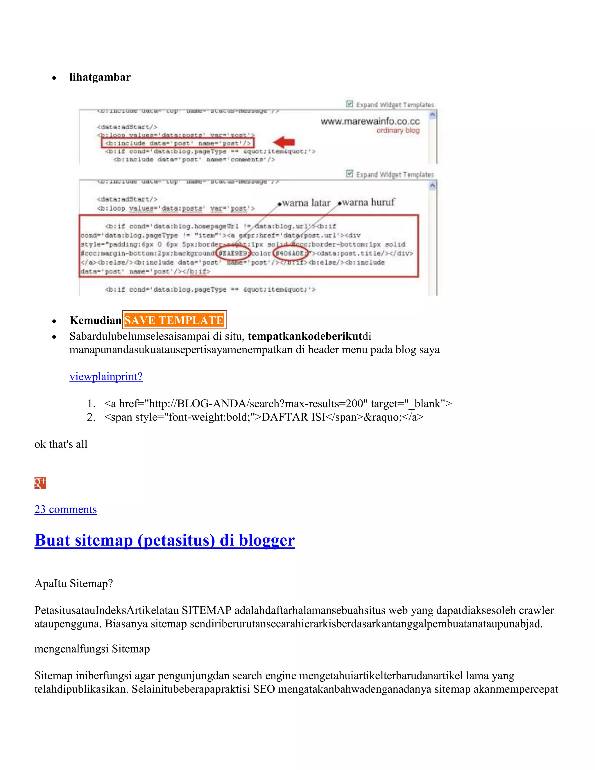 Cara membuat daftar isi pada blogger | DOCX