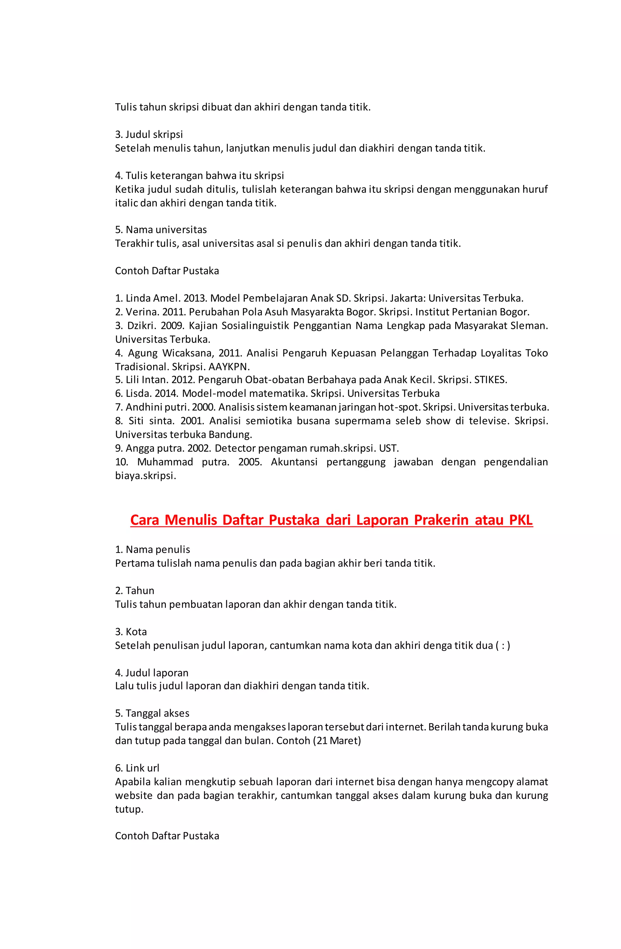 Cara membuat daftar pustaka yang baik dan benar | DOCX