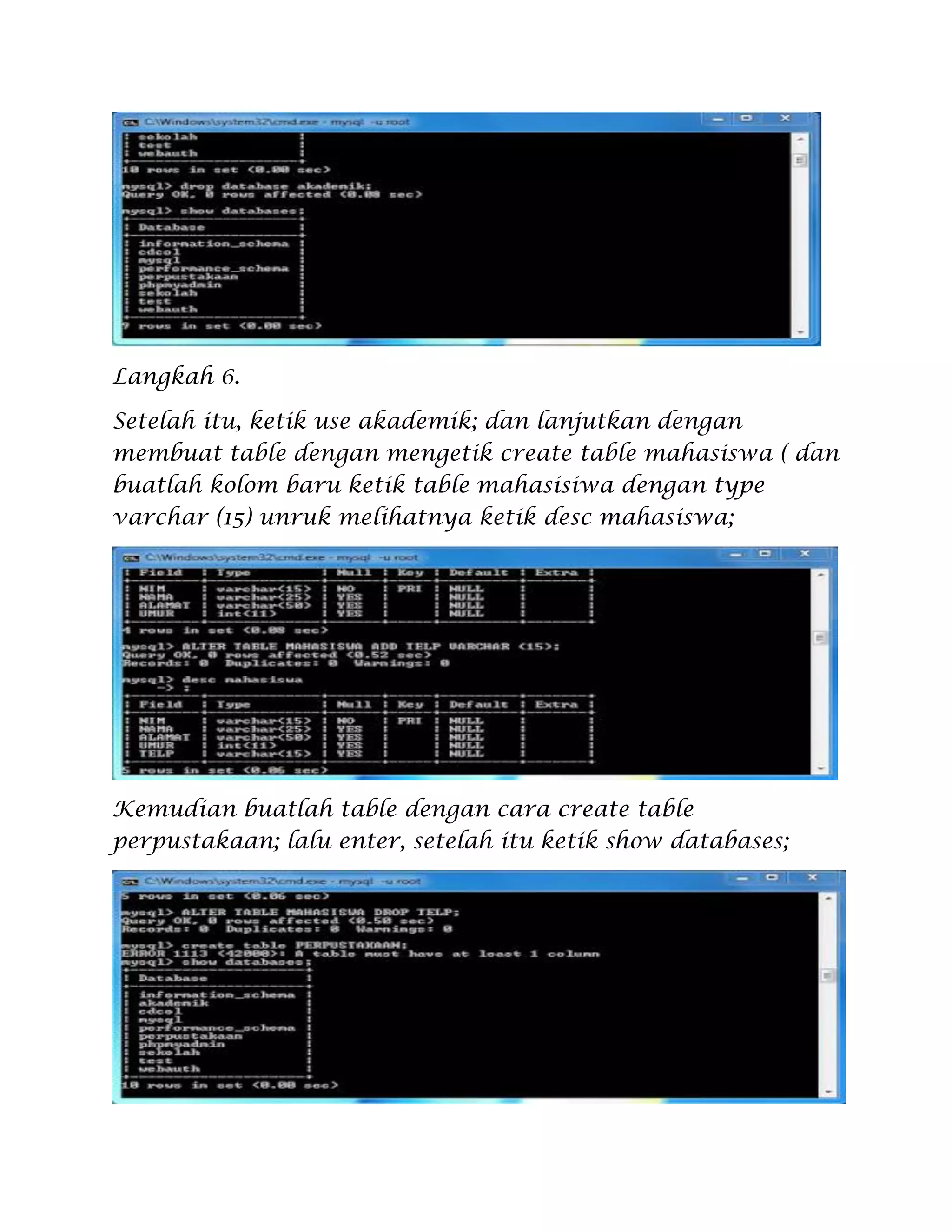 Cara membuat database | PDF