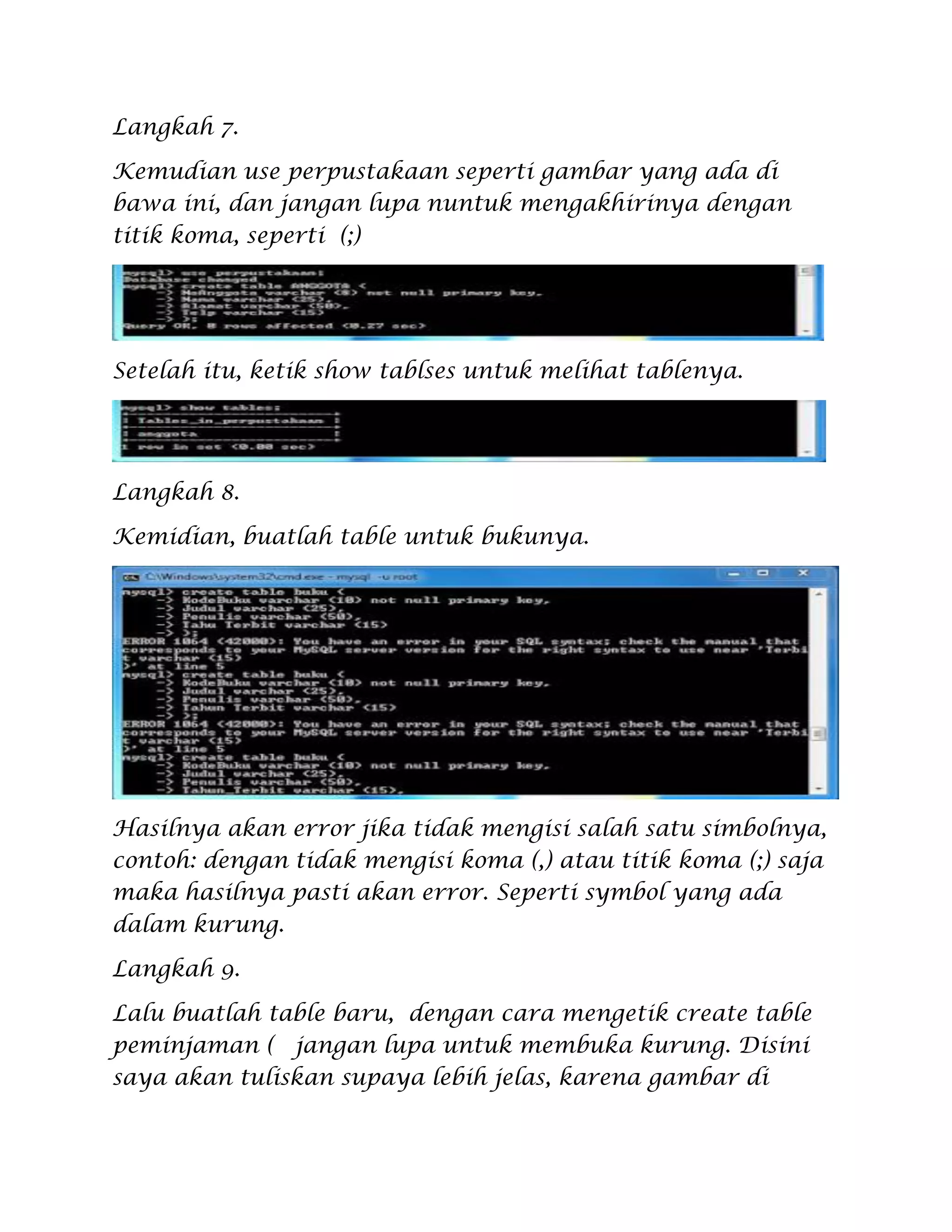 Cara membuat database | PDF