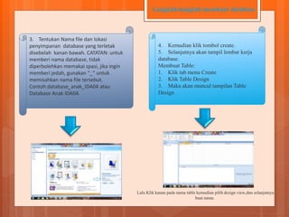 Cara membuat database dengan mudah dan simple | PPTX