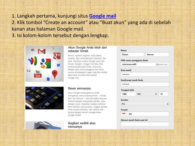 Cara membuat e mail dari gmail | PPT