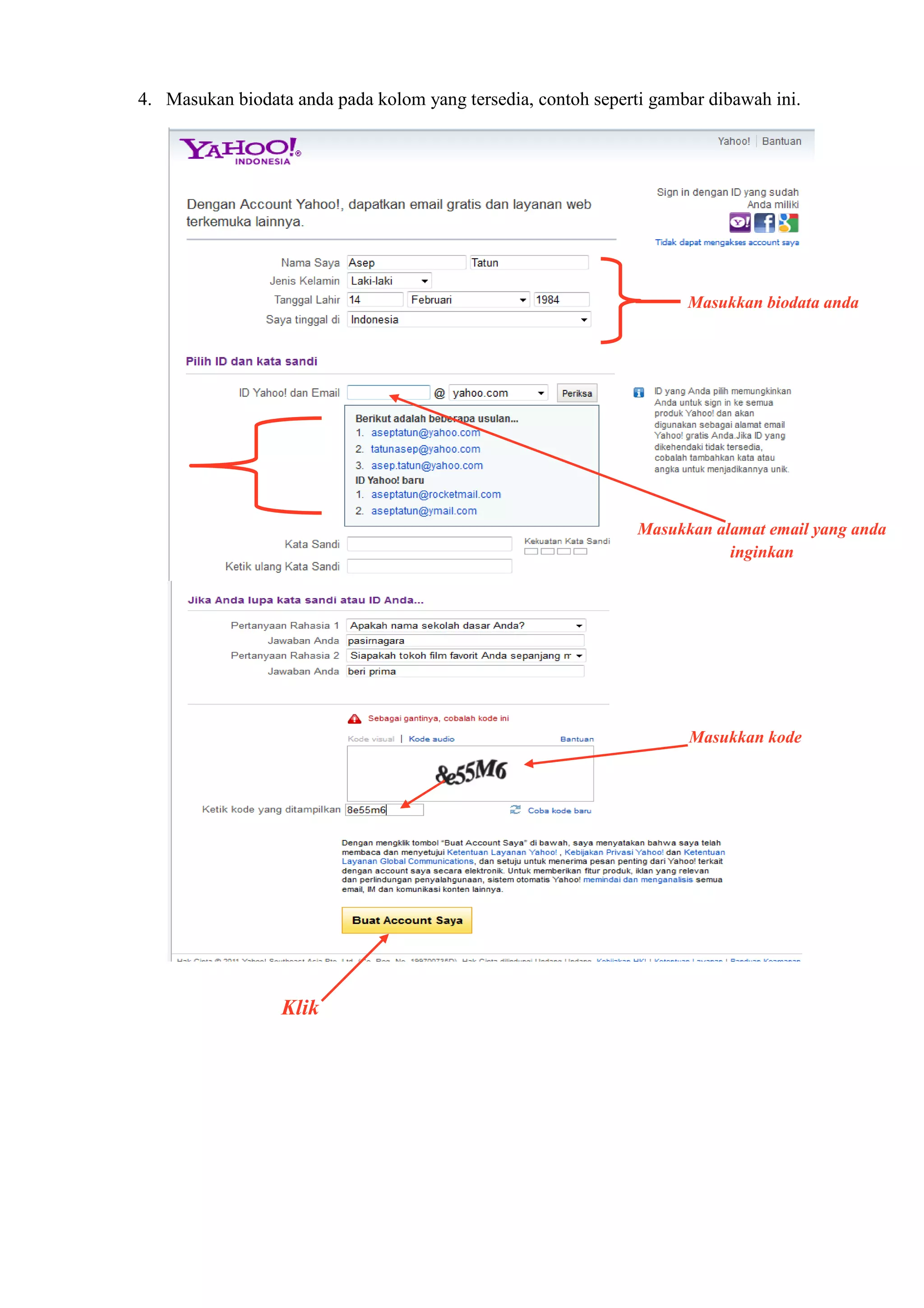 Cara membuat email di yahoo | PDF