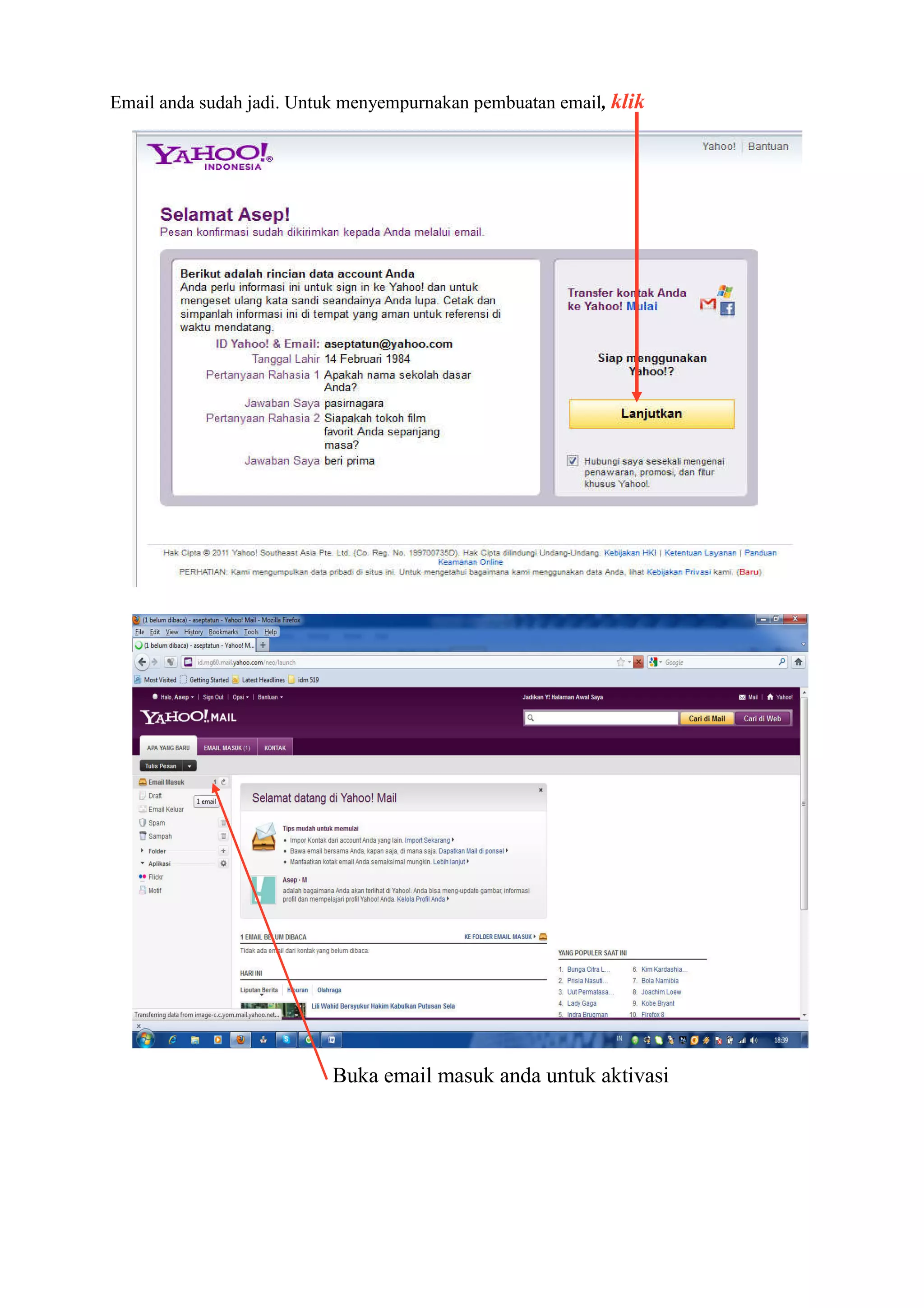 Cara membuat email di yahoo | PDF