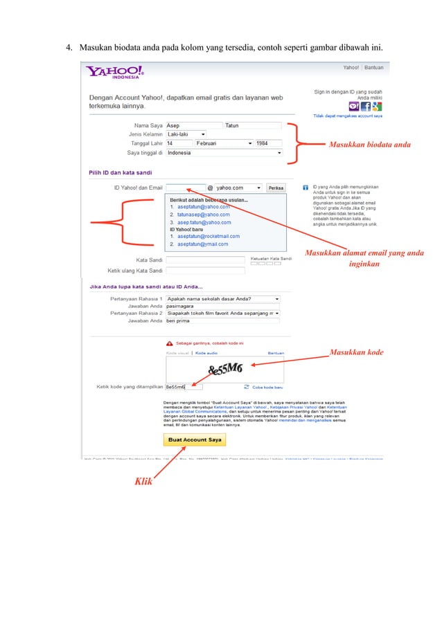 Cara membuat email di yahoo | PDF