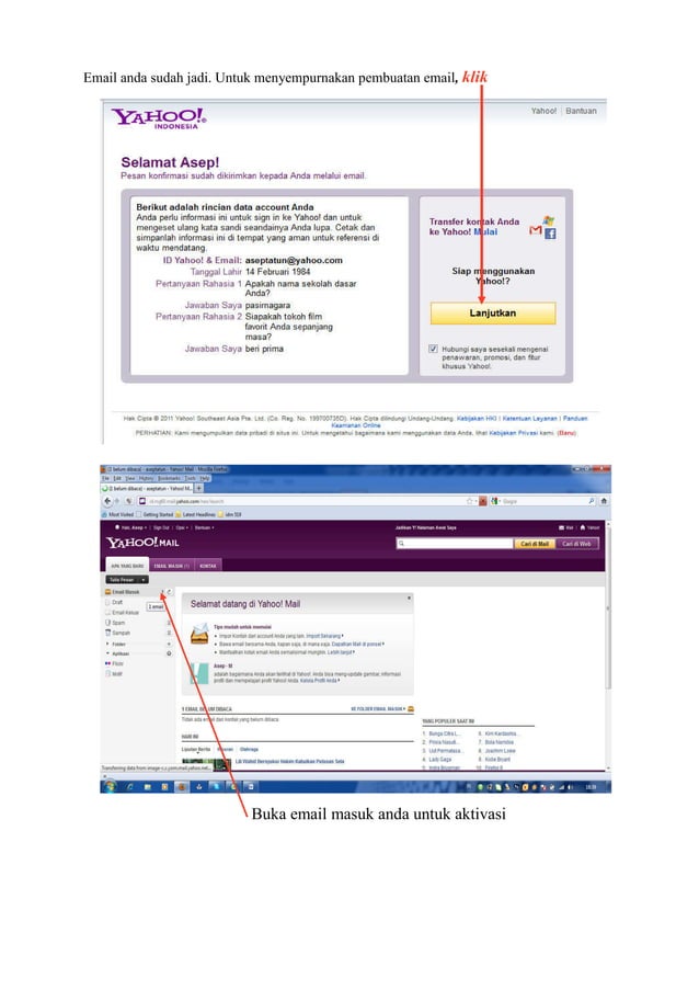 Cara membuat email di yahoo | PDF