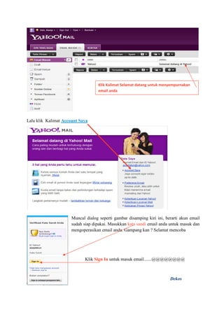 Cara membuat email di yahoo | PDF