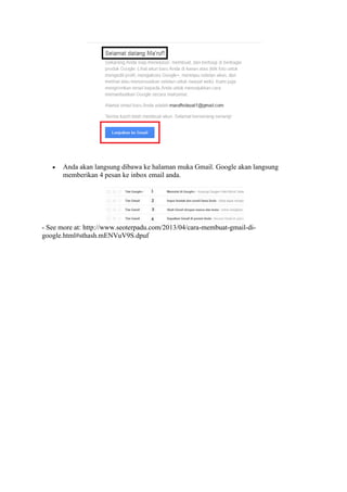 Cara membuat email gmail gratis | PDF