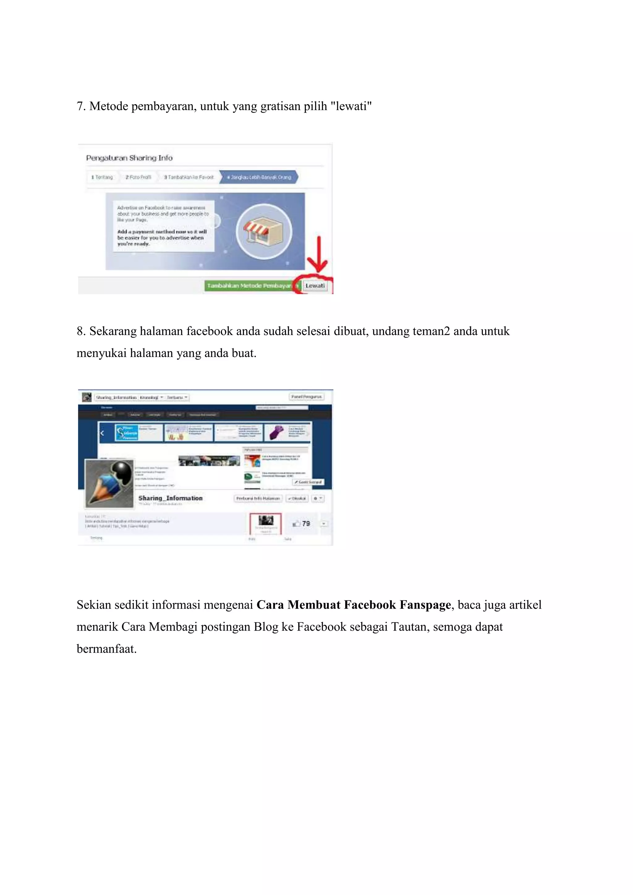 Cara membuat facebook fanspage | DOCX