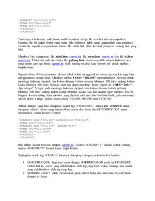 Cara membuat frame html | PDF