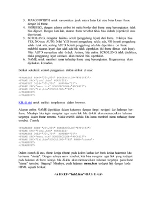 Cara membuat frame html | PDF