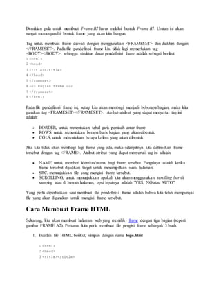 Cara membuat frame html | PDF