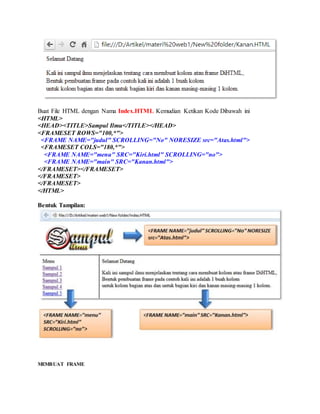 Cara membuat frame html | PDF