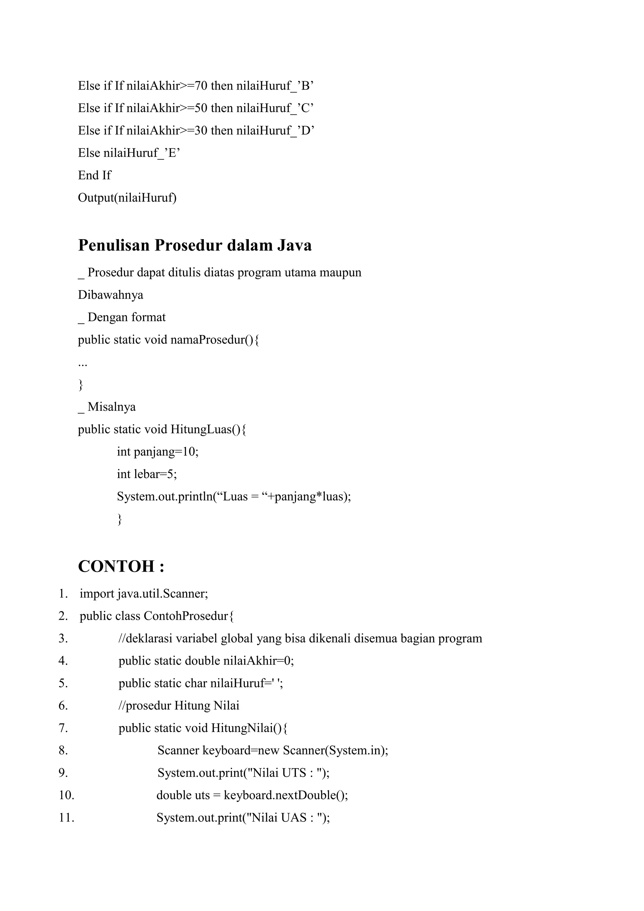 Cara membuat fungsi dan prosedur pada java | PDF