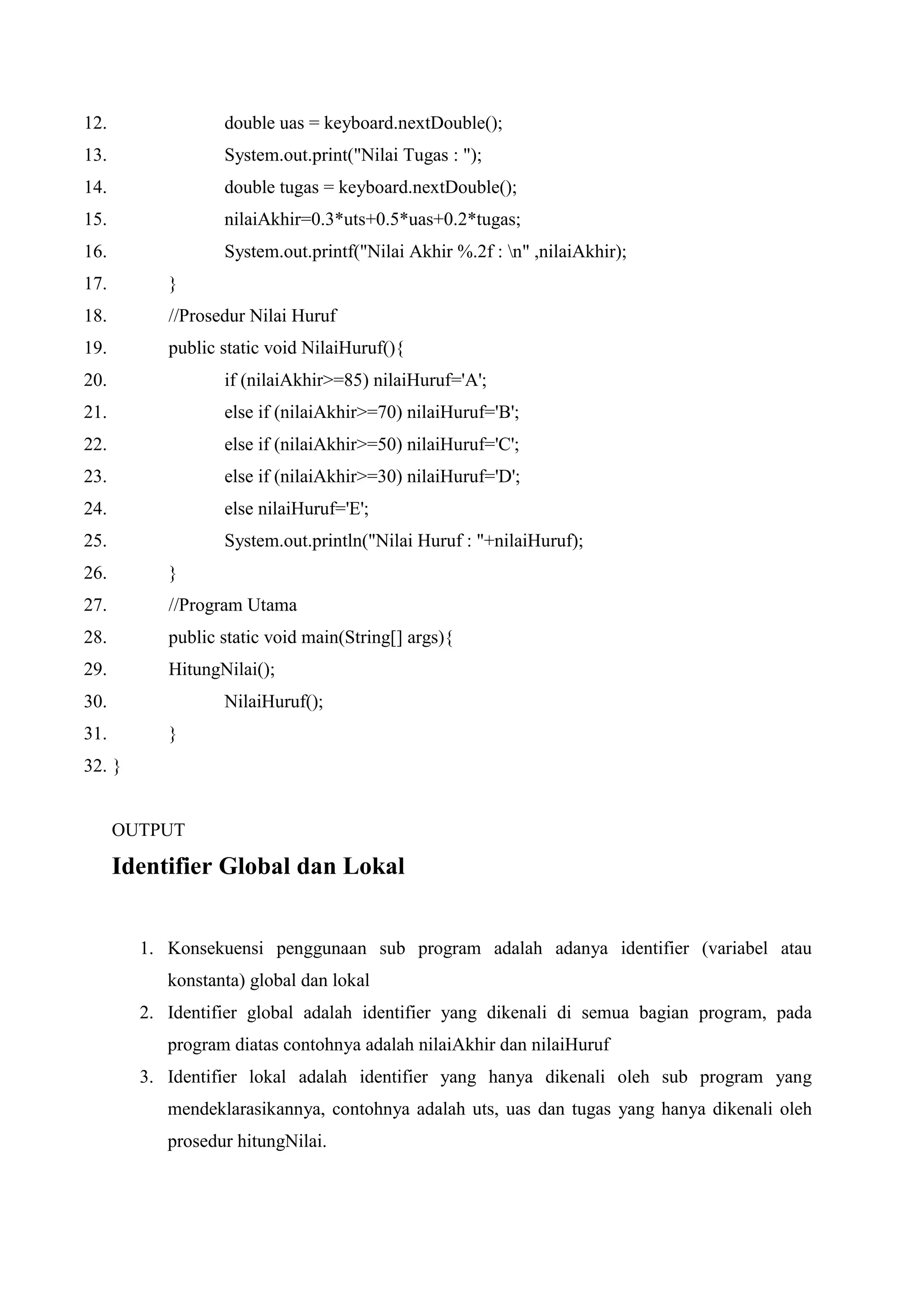 Cara membuat fungsi dan prosedur pada java | PDF