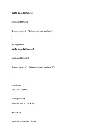 Cara membuat fungsi dan prosedur pada java | PDF