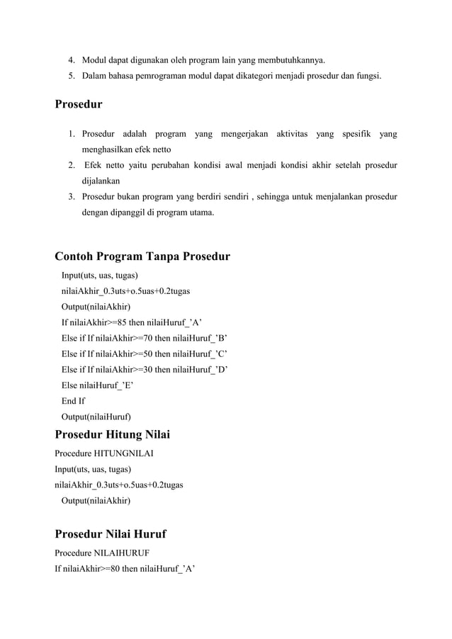Cara membuat fungsi dan prosedur pada java | PDF
