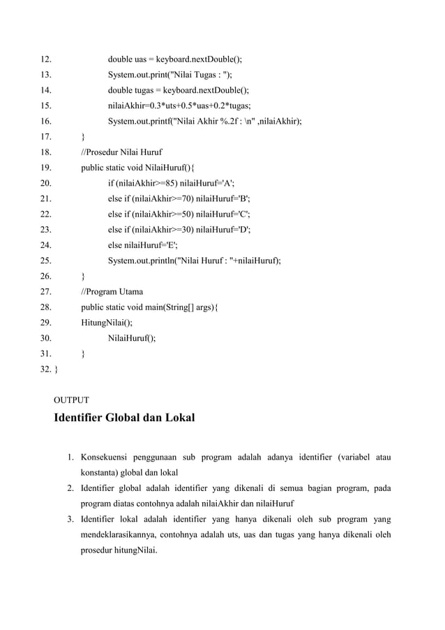 Cara membuat fungsi dan prosedur pada java | PDF