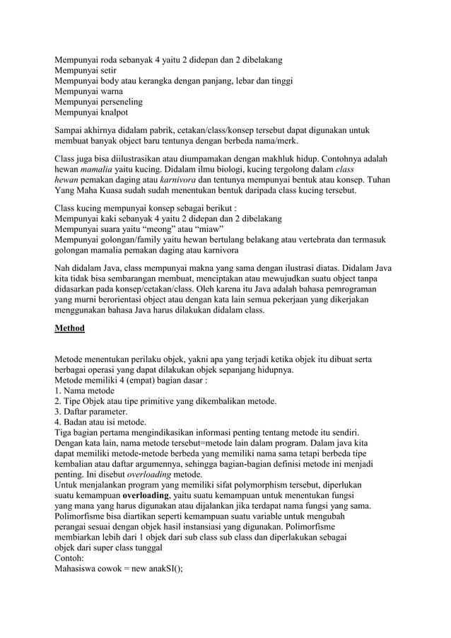Cara membuat fungsi dan prosedur pada java | PDF