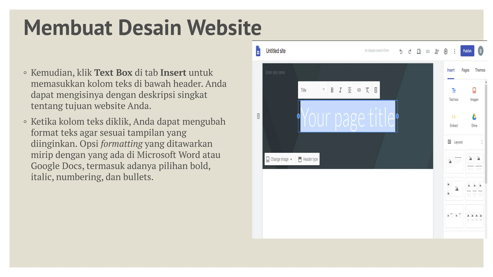 Cara Membuat Google Sites dengan menggunakan Akun Google | PDF