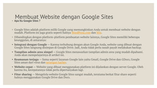 Cara Membuat Google Sites dengan menggunakan Akun Google | PDF