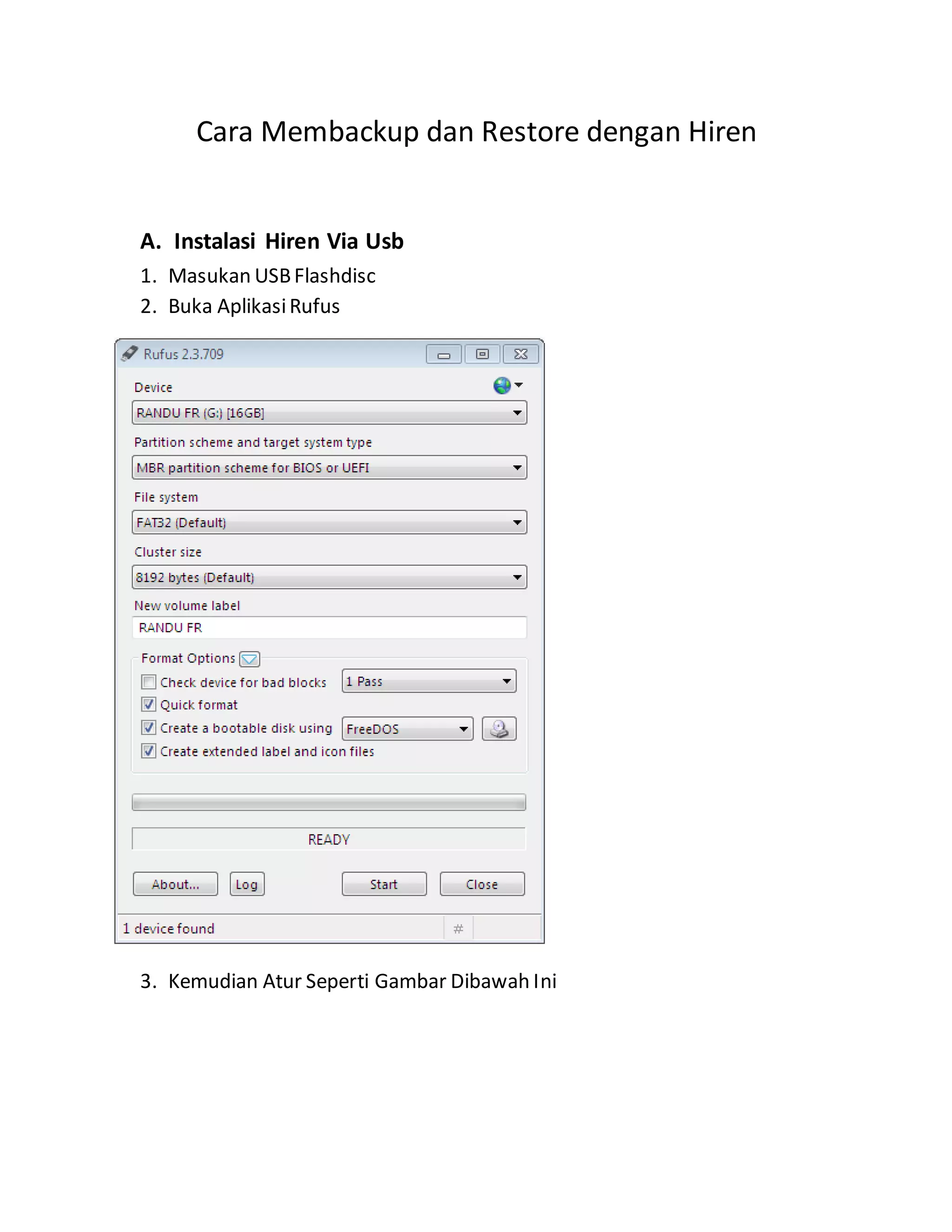 Cara membuat hiren via usb | DOCX