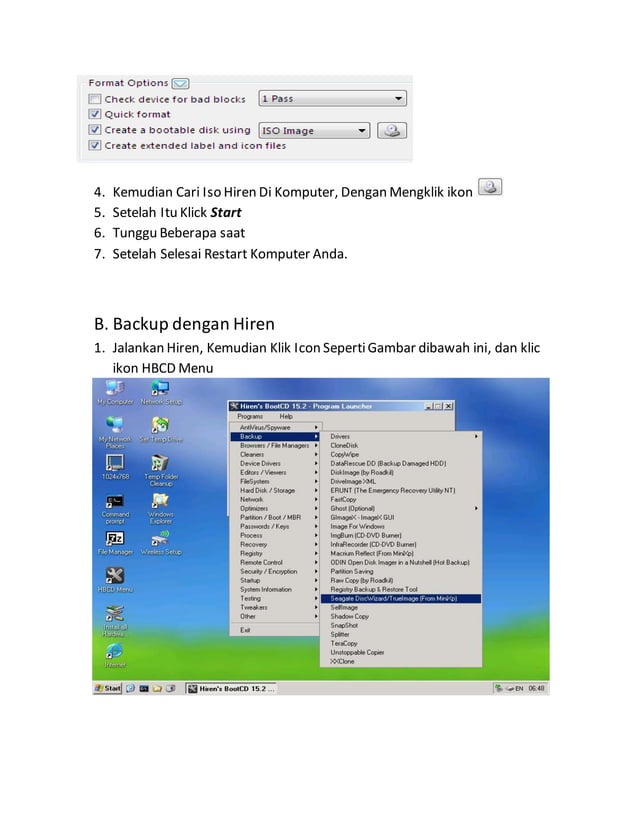 Cara membuat hiren via usb | DOCX