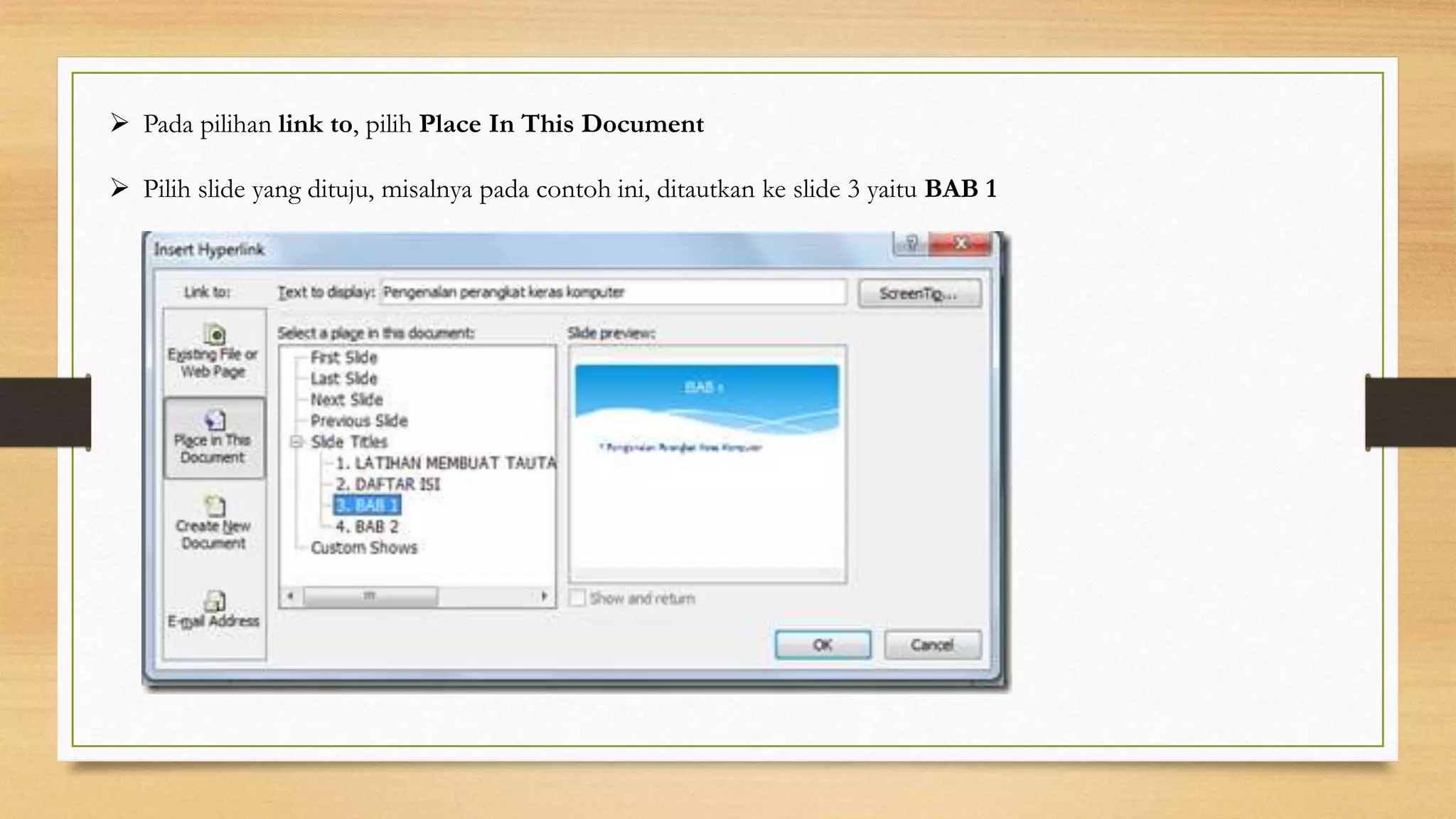 Cara membuat hyperlink pada power point | PPTX