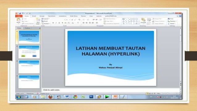 Cara membuat hyperlink pada power point | PPTX