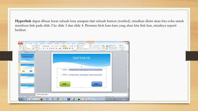 Cara membuat hyperlink pada power point | PPTX