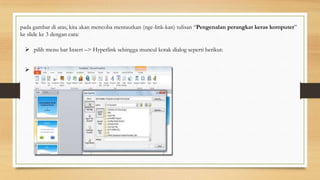 Cara membuat hyperlink pada power point | PPTX