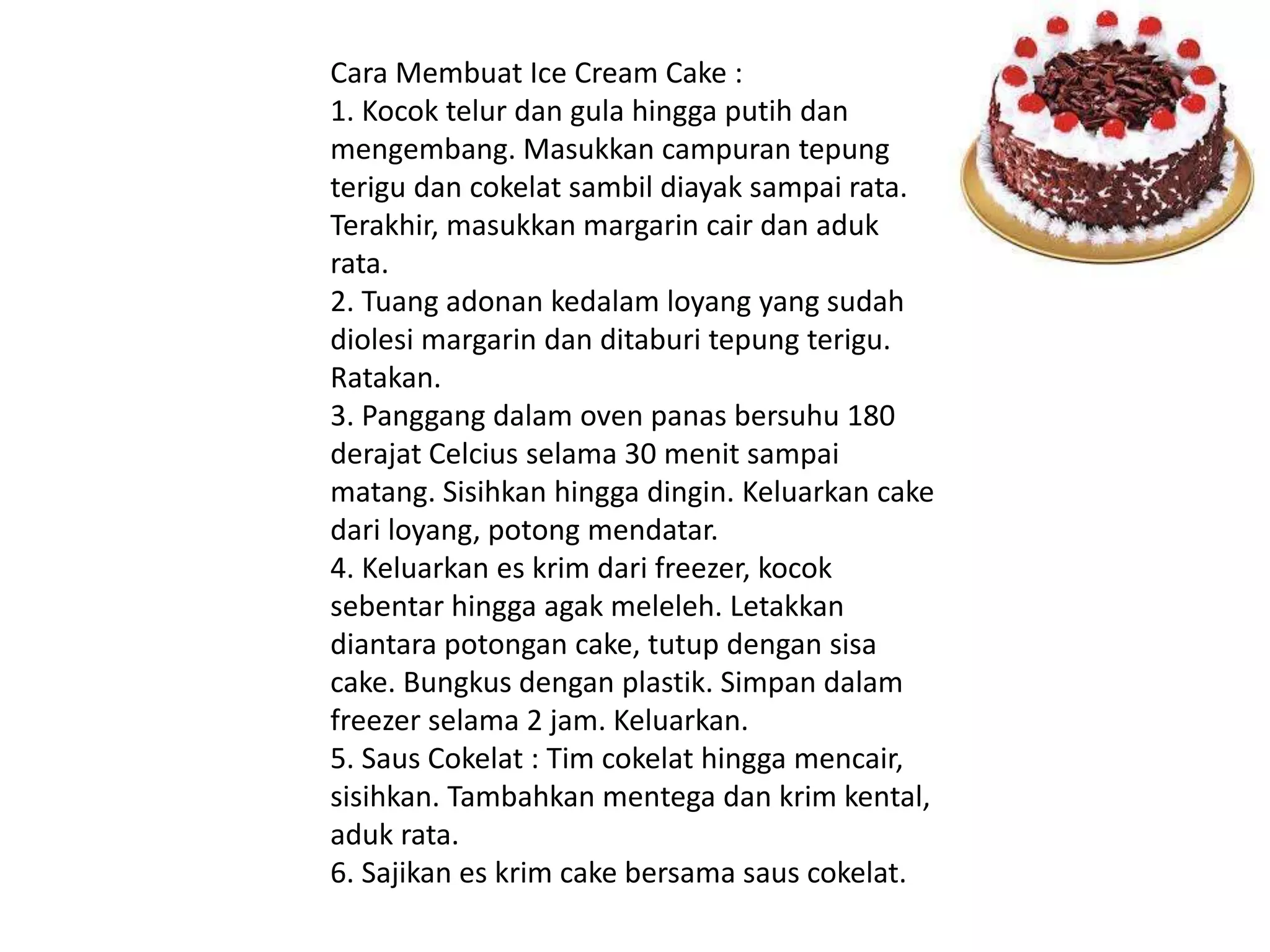 Cara membuat ice cream cake | PPTX