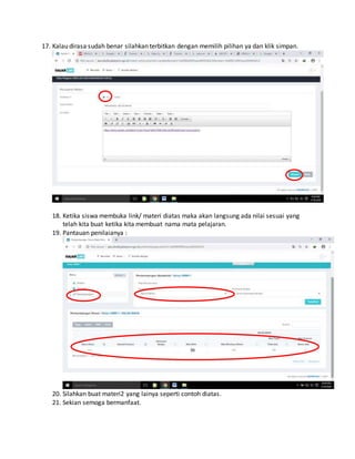 Cara membuat kelas online menggunakan lms siajar | DOCX