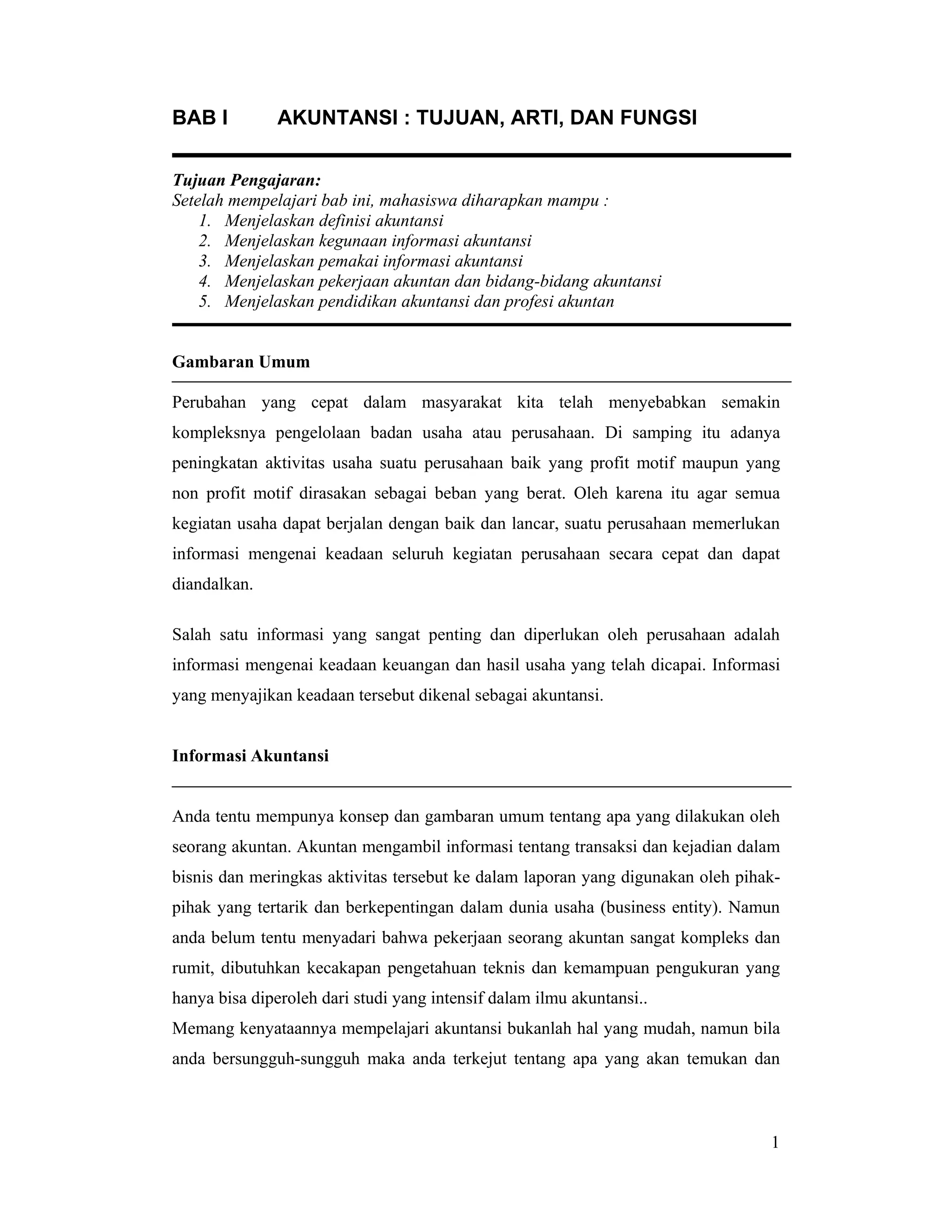 Cara membuat laporan keuangan perusahaan bab-1-akuntansi | PDF