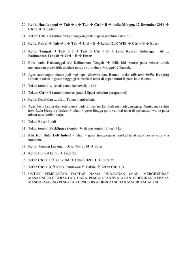 Cara membuat Latihan 4 - Surat Undangan.docx