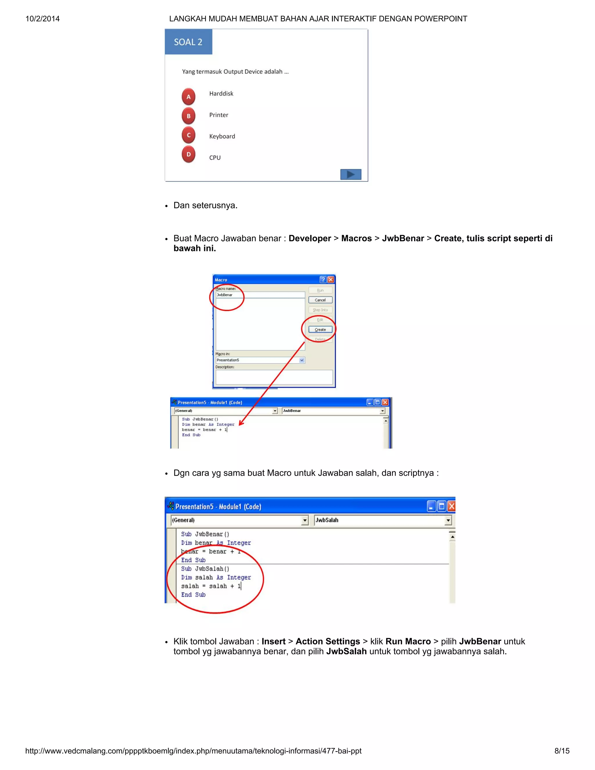 Cara membuat macros | PDF