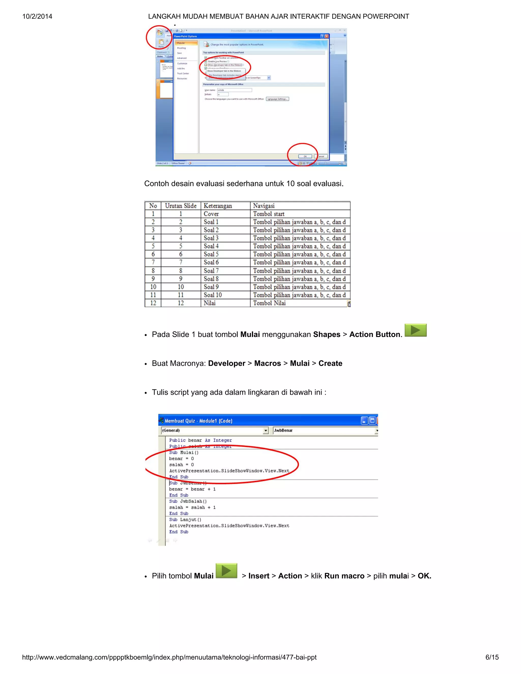 Cara membuat macros | PDF