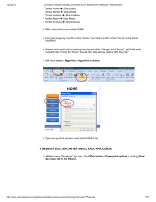Cara membuat powerpoint pembelajaran disertai macros | PDF