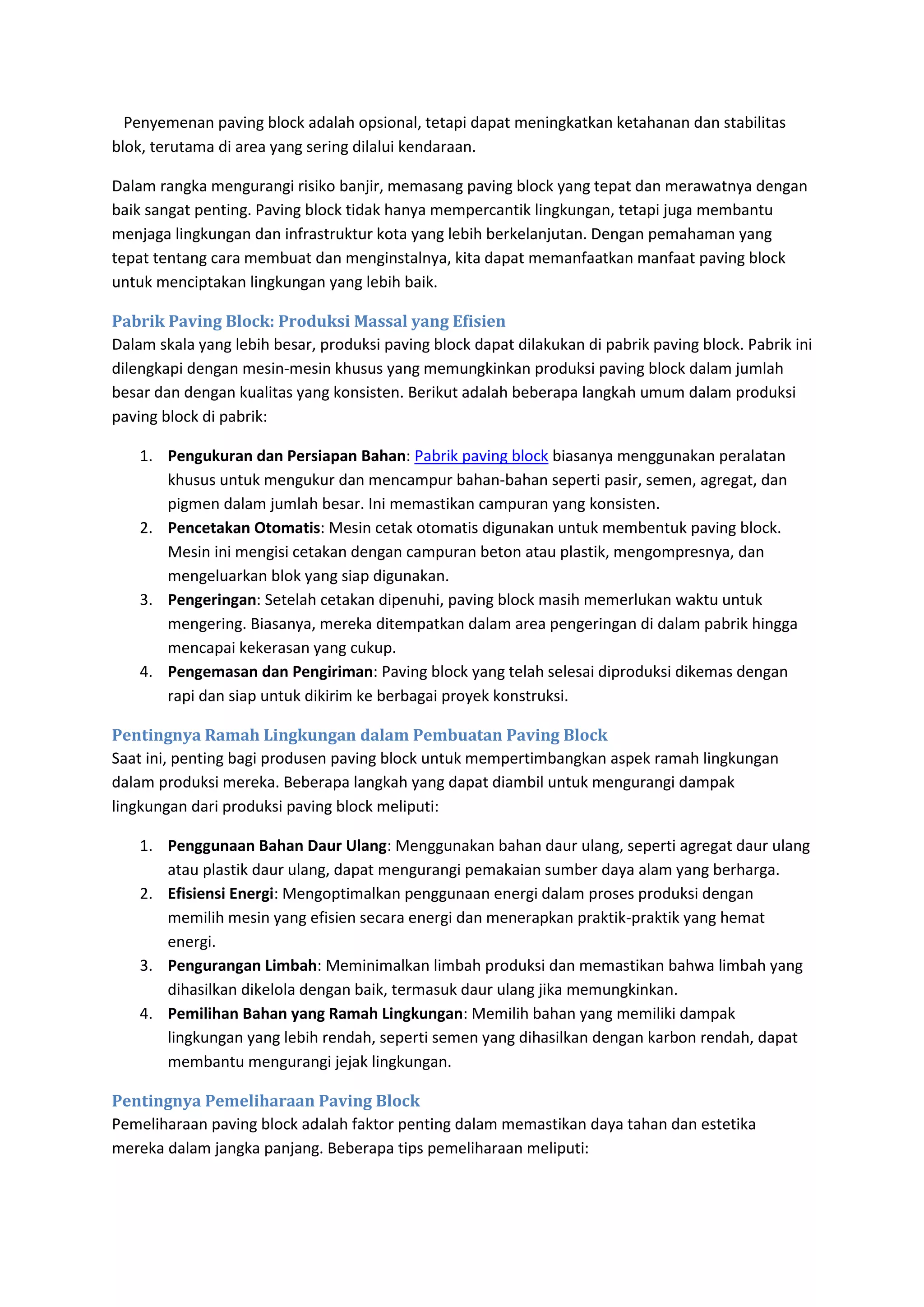 Cara Membuat Paving Block Dengan Mudah | PDF