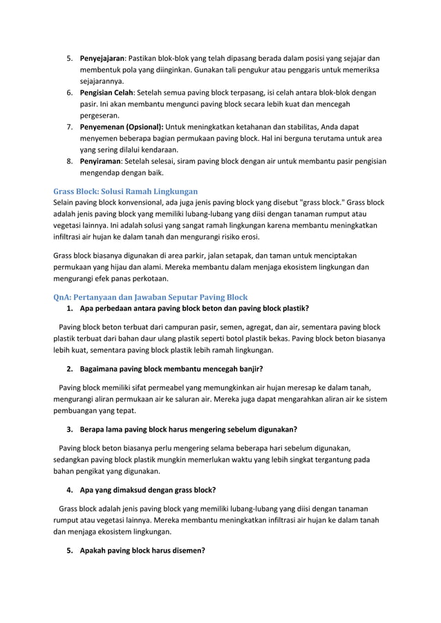 Cara Membuat Paving Block Dengan Mudah | PDF