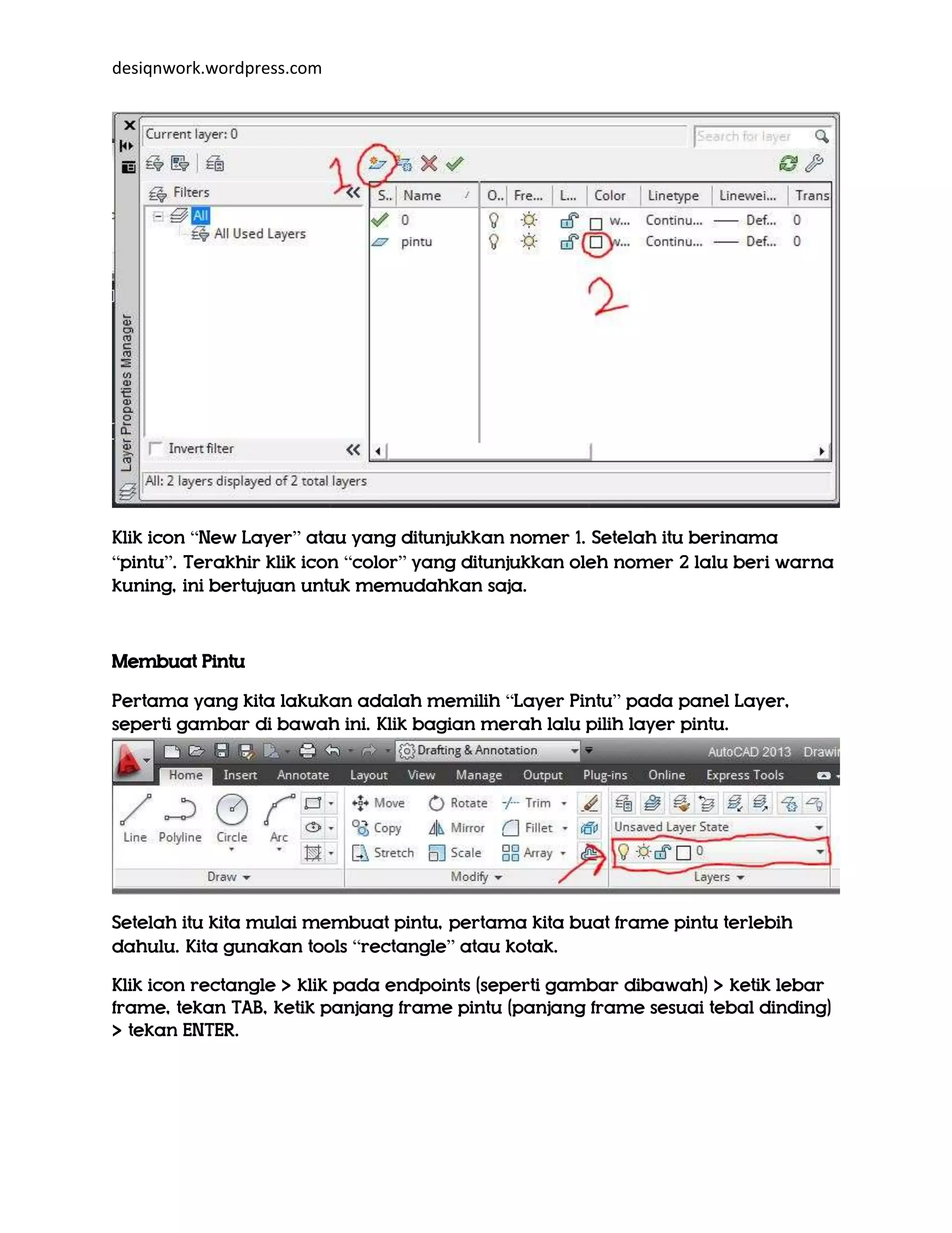 Cara membuat pintu di autocad | PDF