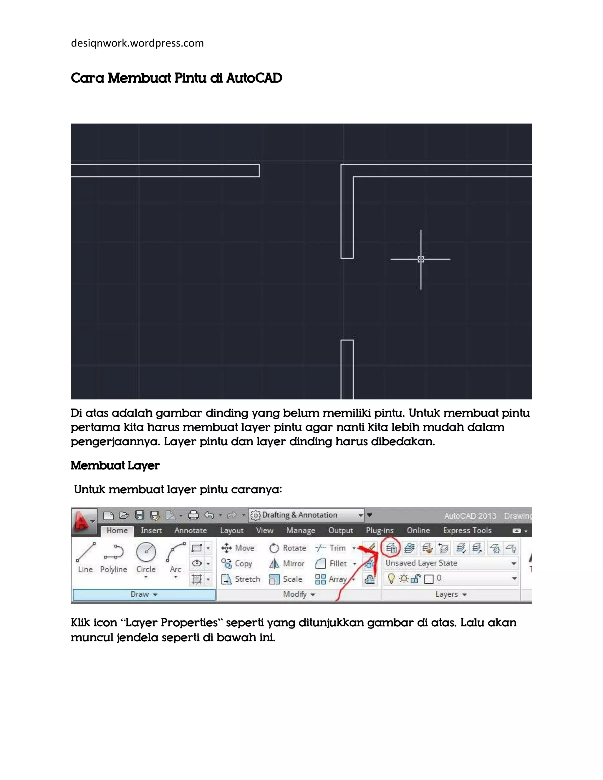 Cara membuat pintu di autocad | PDF