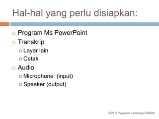 Membuat presentasi PowerPoint yang disertai narasi | PPTX