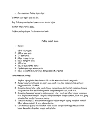 Cara membuat puding | PDF