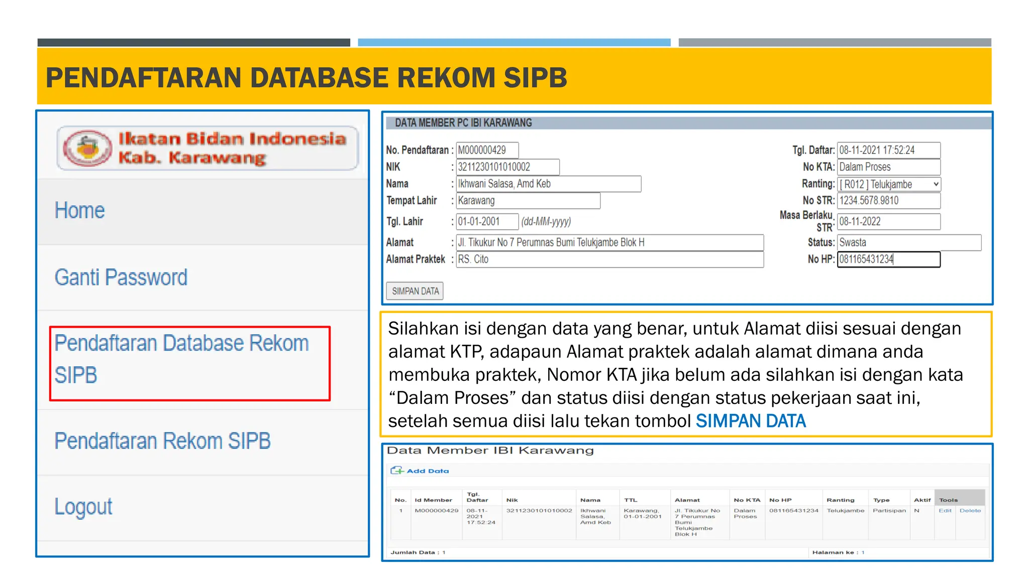 Cara membuat rekom SIPB bidan Karawang 1 | PDF