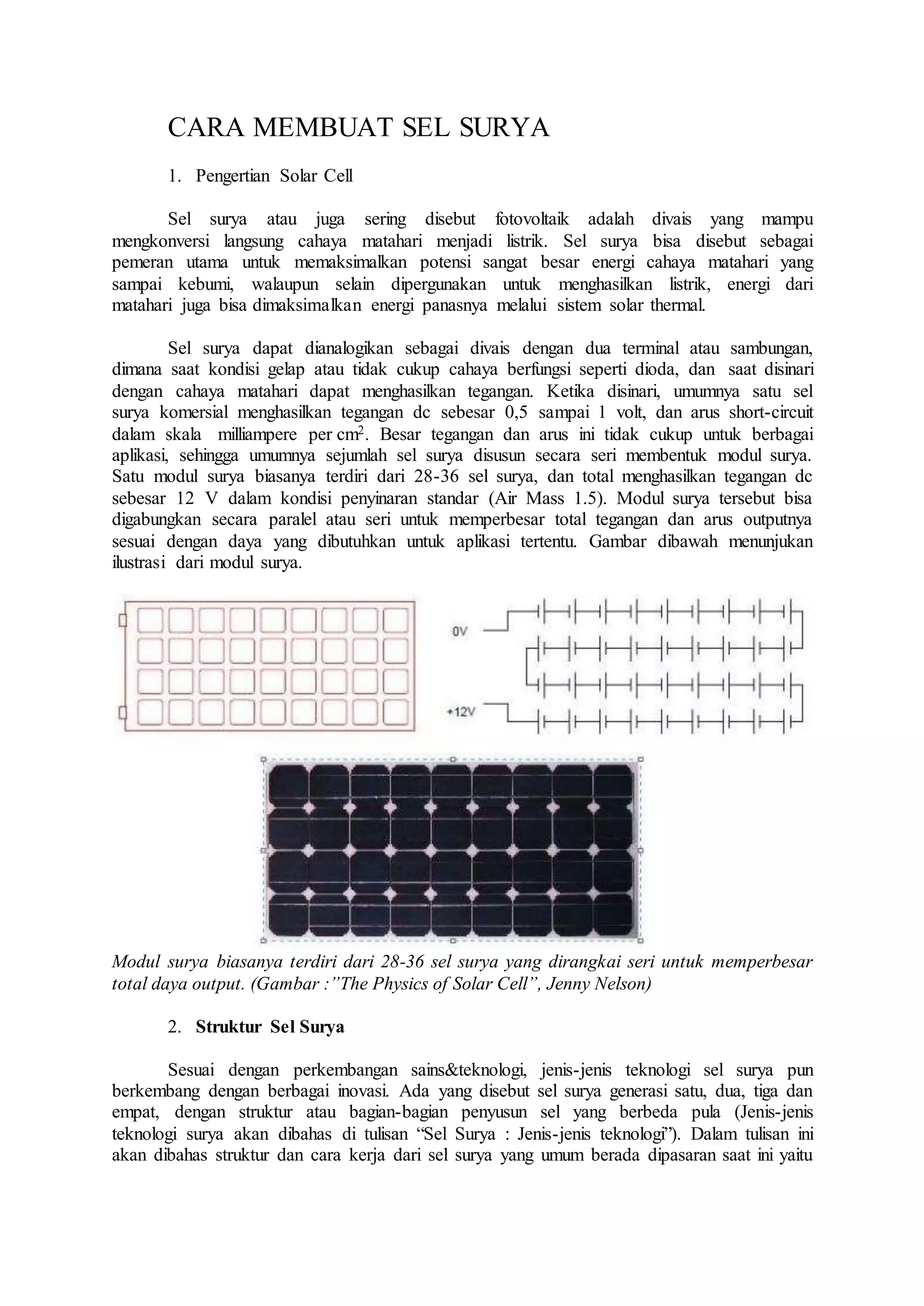 Cara membuat sel surya | DOCX