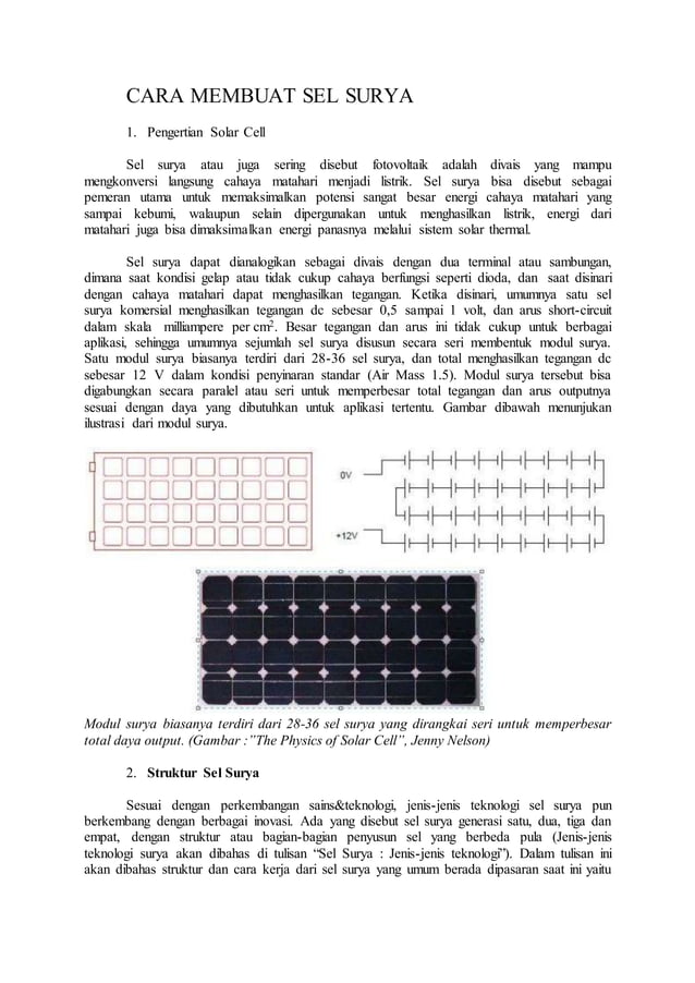 Cara membuat sel surya | PDF